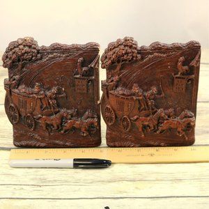 Unknown | Office | Western Horse Bookends Syroco Wood Rooster | Poshmark